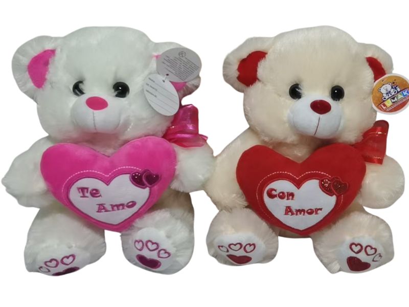MKL1758 - SKU 6879064817589 25CM OSO LAZO CORAZON CON FRASE Y HUELLA 2 ...